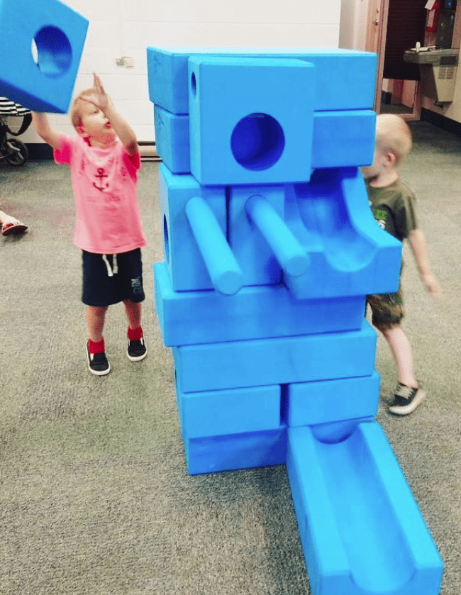 Using Big Blue Blocks at the Library – Ontarian Librarian